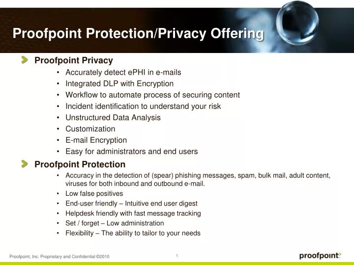 PPT - Proofpoint Protection/Privacy Offering PowerPoint Presentation, free download - ID:2748981