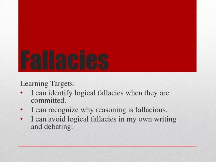 PPT - Fallacies PowerPoint Presentation, free download - ID:2749293