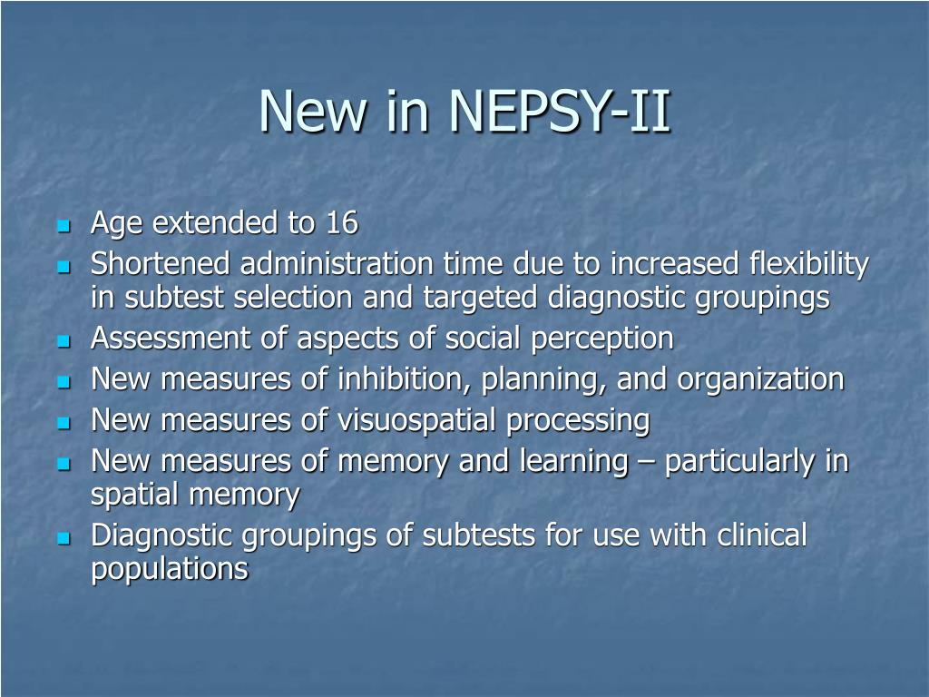 PPT - NEPSY-II Overview PowerPoint Presentation, free download - ID:2749475 PPT - NEPSY-II Overview PowerPoint Presentation, free download - ID:2749475