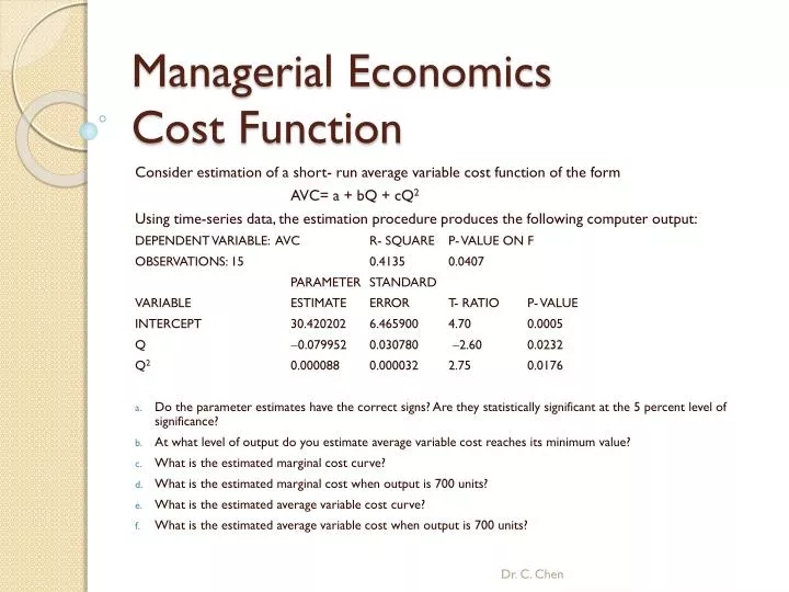 Ppt Managerial Economics Cost Function Powerpoint Presentation Free Download Id 2749522