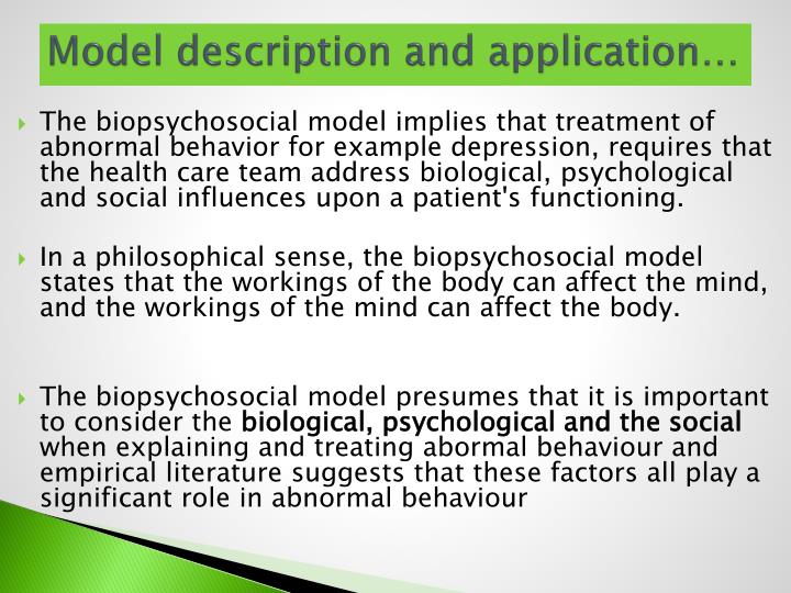 PPT - The biopsychosocial model PowerPoint Presentation - ID:2749557