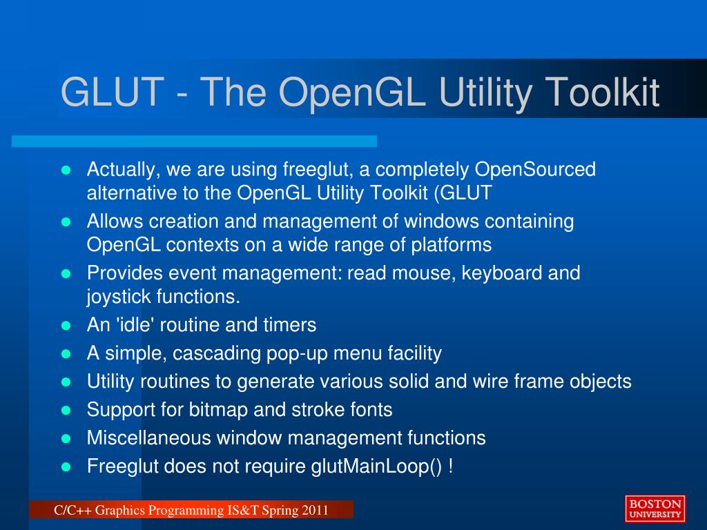 Ppt C C Graphics Programming With Opengl And Openscenegraph Powerpoint Presentation Id2749728