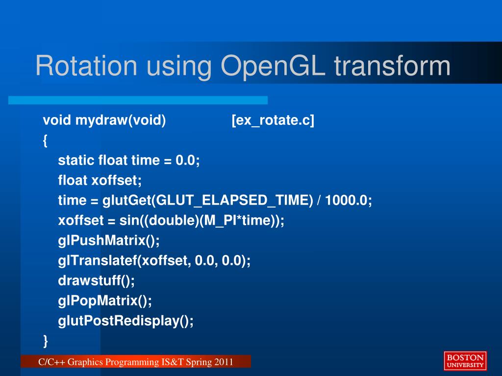 Ppt C C Graphics Programming With Opengl And Openscenegraph Powerpoint Presentation Id2749728