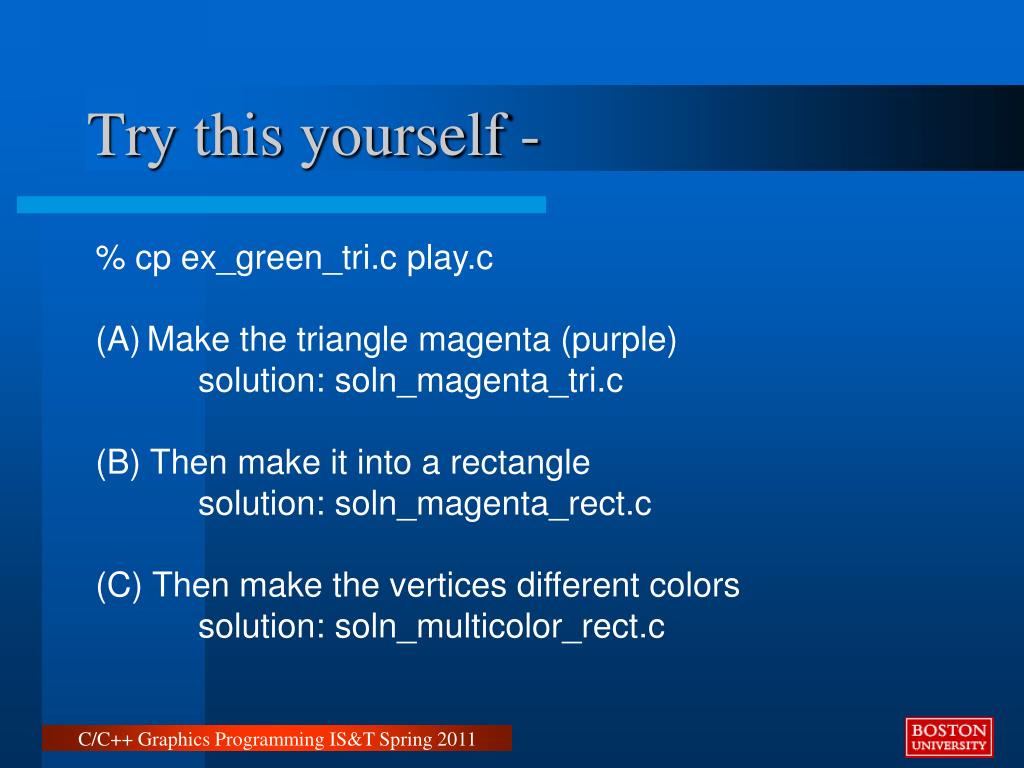 Ppt C C Graphics Programming With Opengl And Openscenegraph Powerpoint Presentation Id2749728
