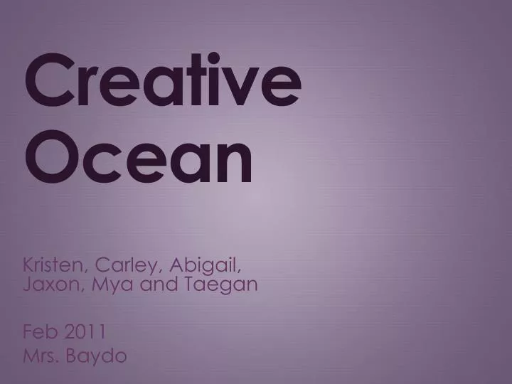 PPT - Creative Ocean PowerPoint Presentation, free download - ID:2750655