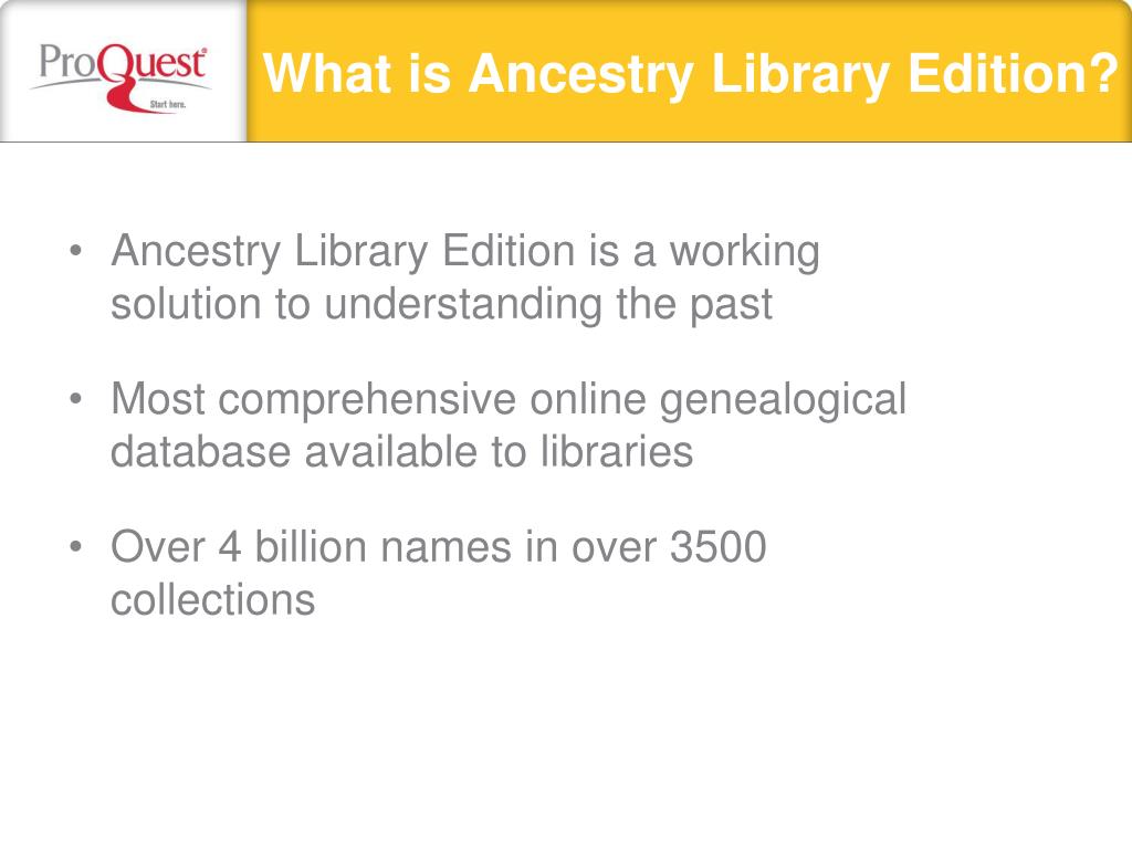 PPT - Ancestry Library Edition 2008 Nicola Giles Customer Education ...