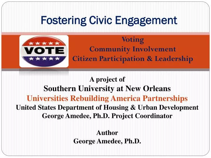 PPT - Fostering Civic Engagement PowerPoint Presentation, free download ...