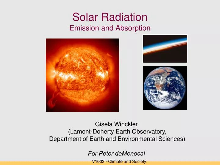 PPT - Solar Radiation Emission and Absorption PowerPoint Presentation ...