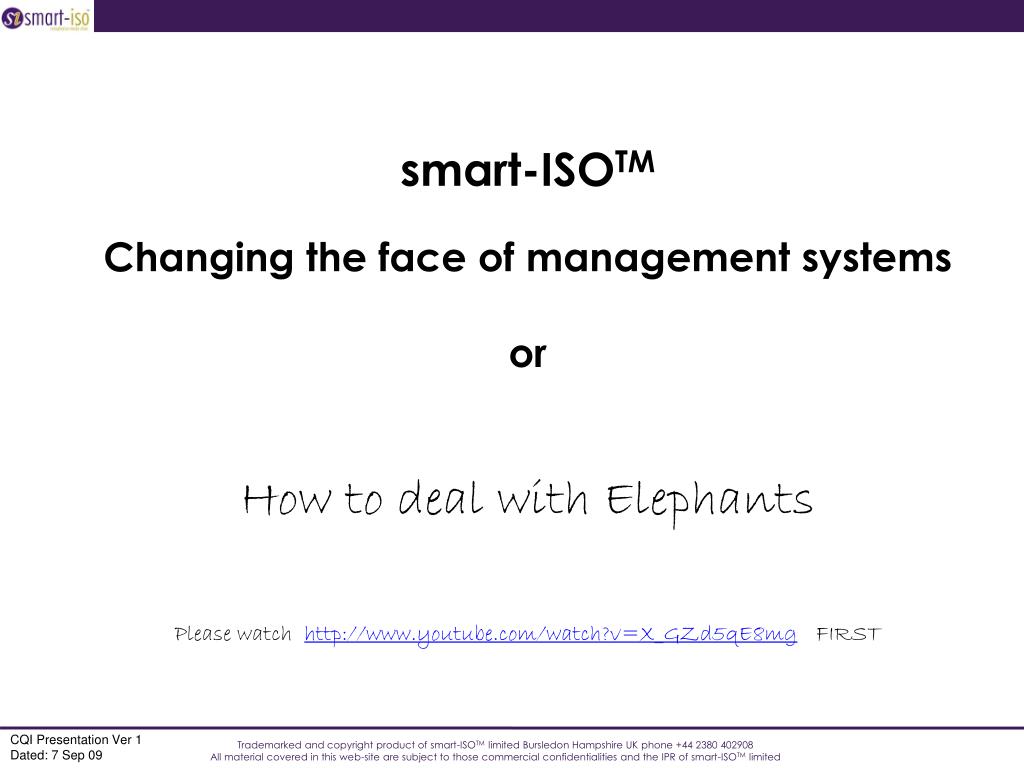 PPT - smart-ISO TM Changing the face of management systems or How to ...
