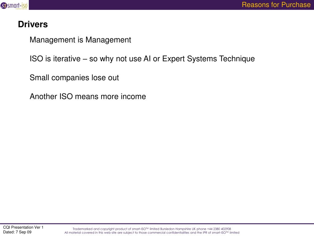 PPT - smart-ISO TM Changing the face of management systems or How to ...