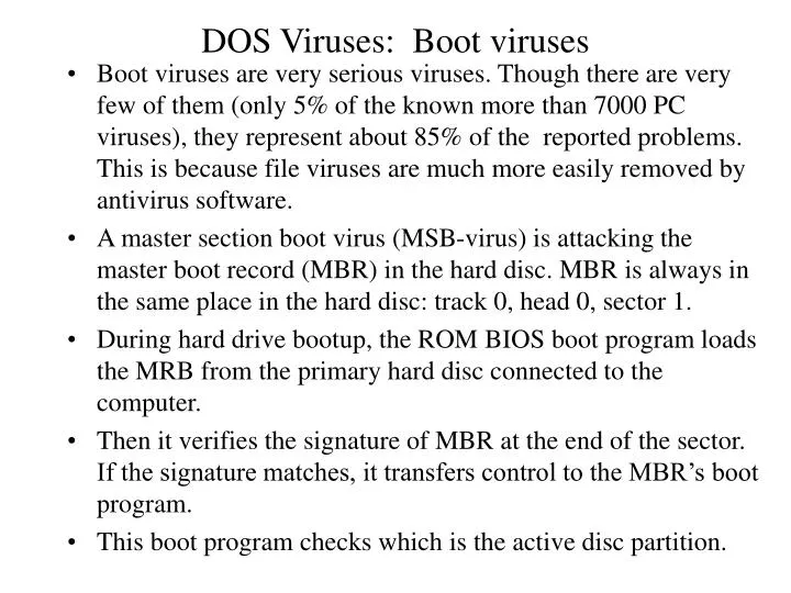 PPT - DOS Viruses: Boot viruses PowerPoint Presentation, free download ...