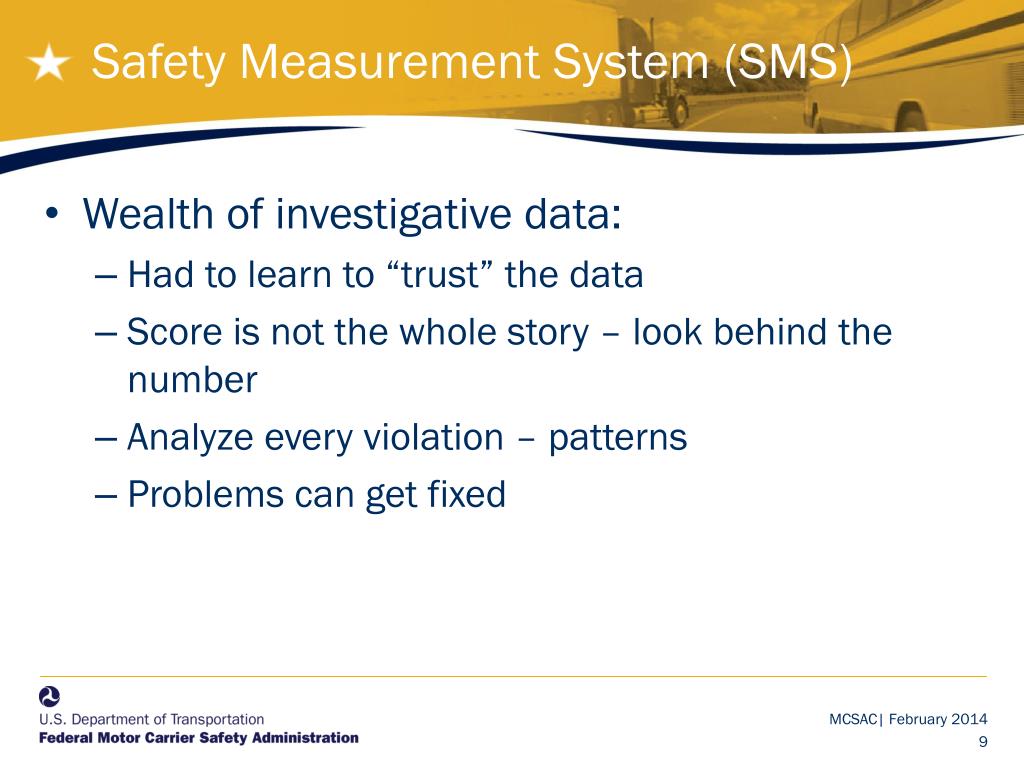 PPT - Motor Carrier Safety Advisory Council February 12, 2014 ...