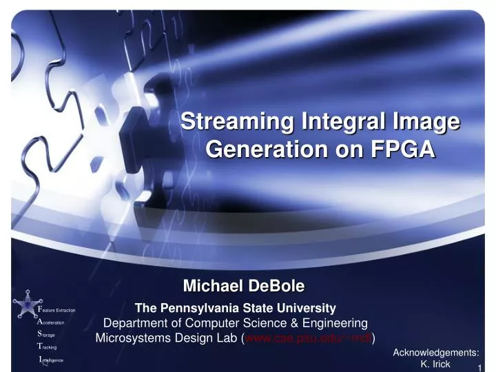 PPT - Streaming Integral Image Generation on FPGA PowerPoint ...