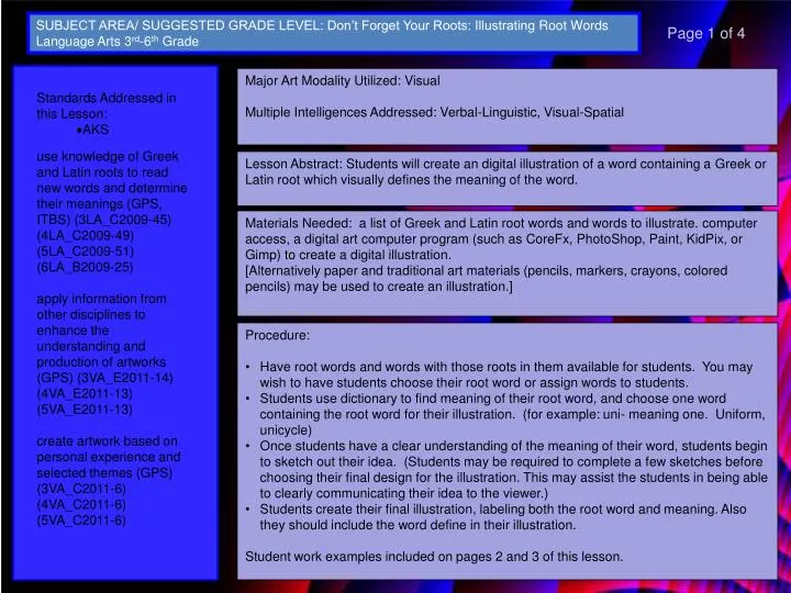 PPT - Major Art Modality Utilized: Visual PowerPoint Presentation, free ...