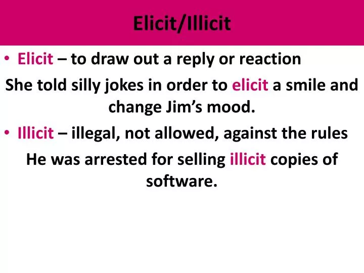 PPT - Elicit /Illicit PowerPoint Presentation, free download - ID:2755753