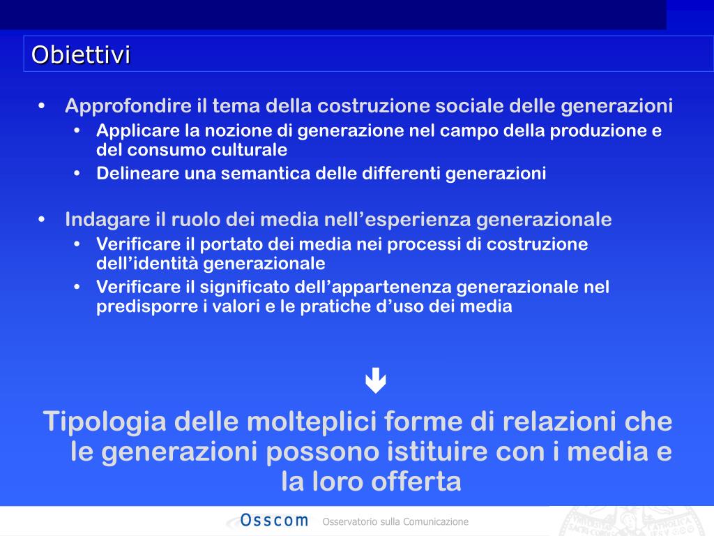 PPT - Progetto PRIN “Media e generazioni nella società italiana ...