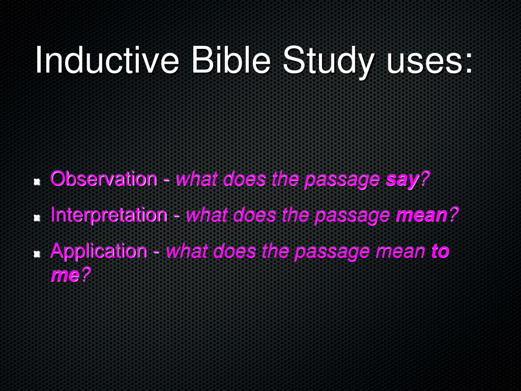 PPT - Dive Deeper: Inductive Bible Study Method PowerPoint Presentation ...