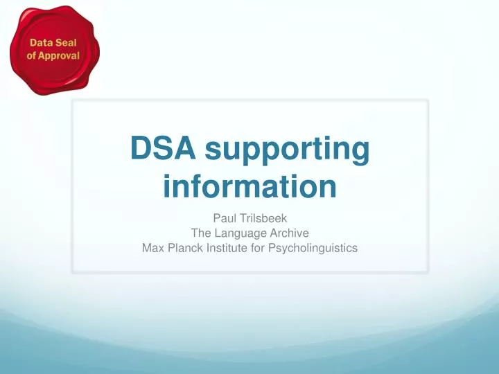 PPT - DSA supporting information PowerPoint Presentation, free download - ID:2757373