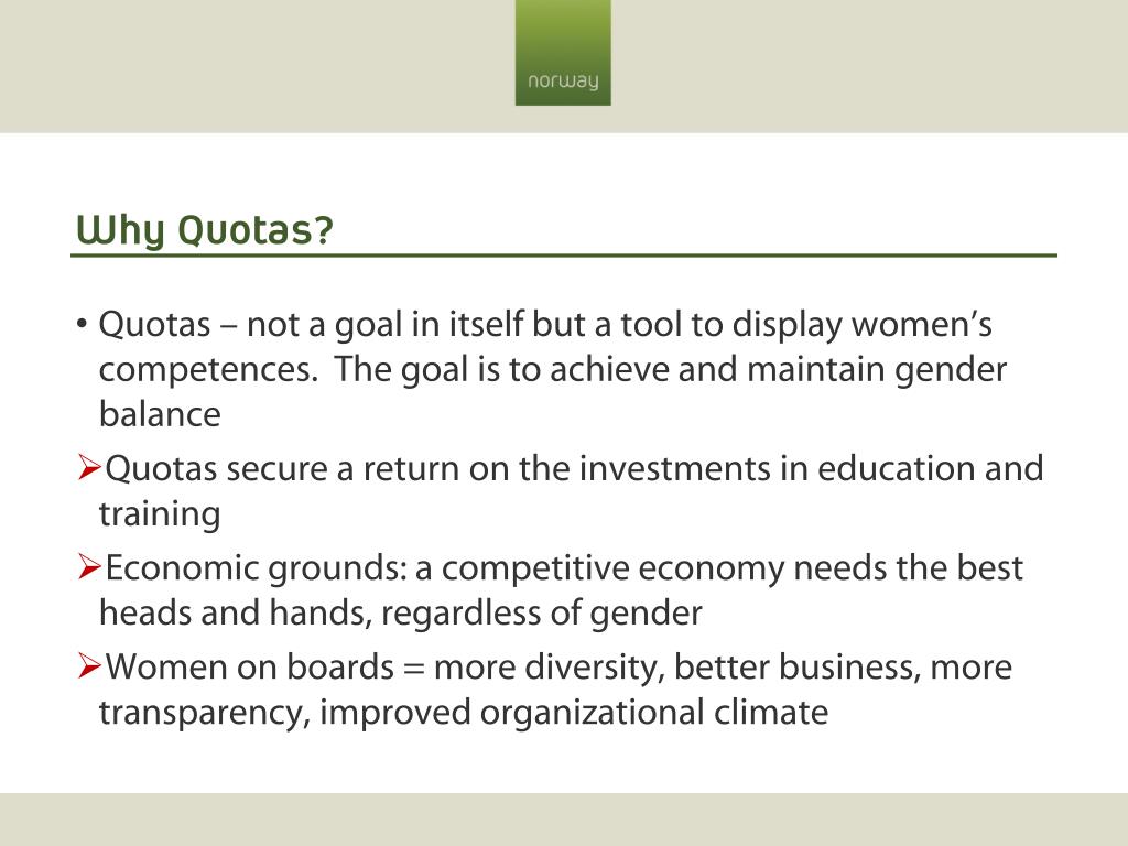 PPT - Women Quotas – Norway’s Experience PowerPoint Presentation, free ...
