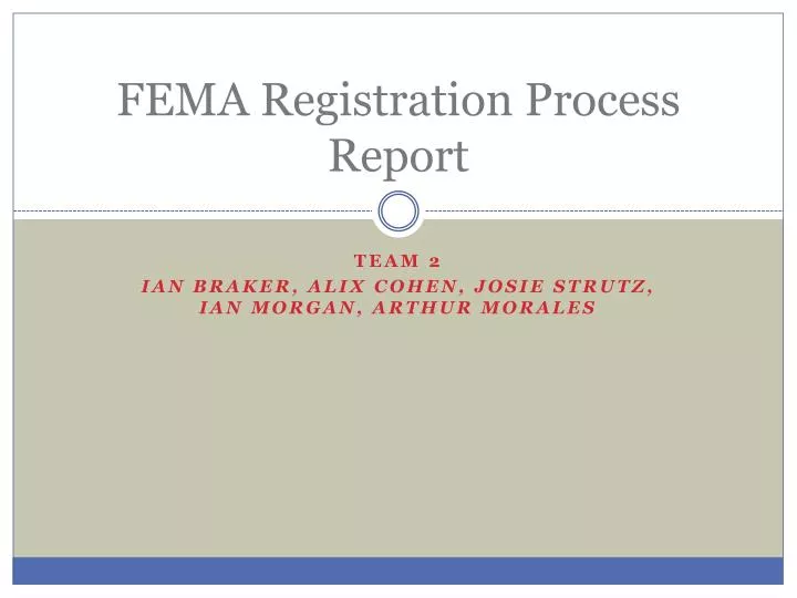 PPT - FEMA Registration Process Report PowerPoint Presentation, free ...
