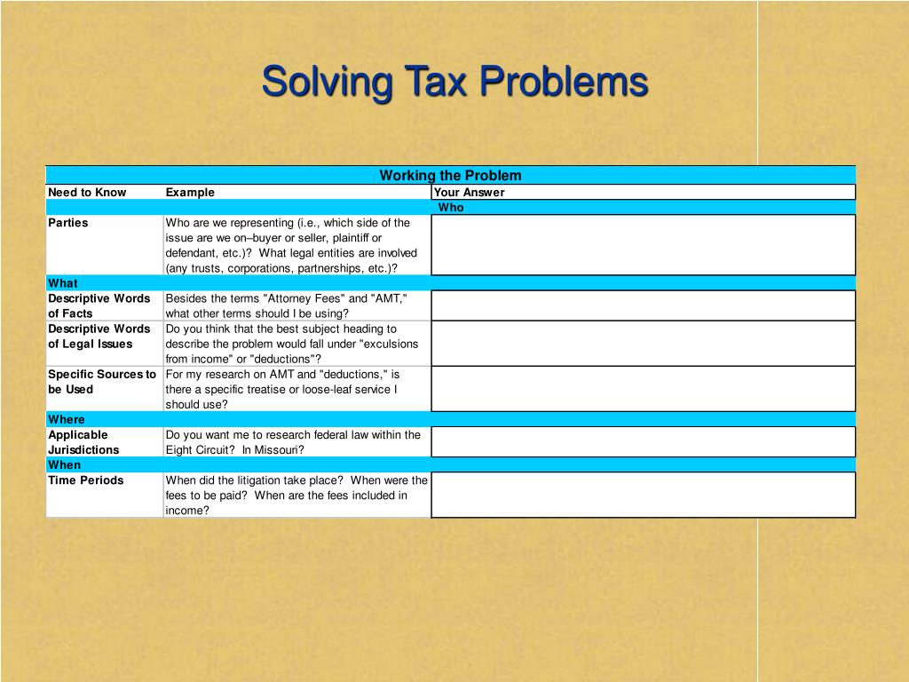 PPT - Tax Law Research Solutions: Techniques and Strategies PowerPoint ...