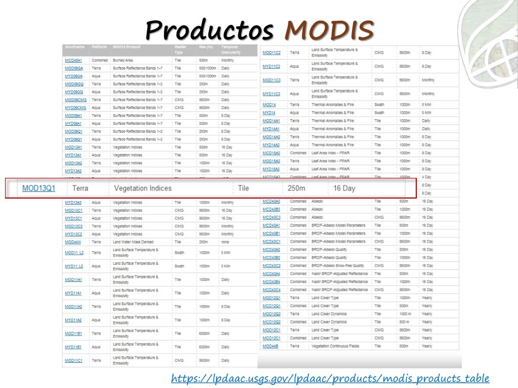 PPT - Uso de datos MODIS en el monitoreo de cambios en la cobertura ...