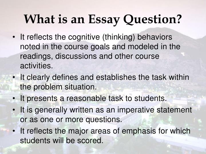 PPT - Preparing Effective Essay Questions PowerPoint Presentation - ID ...