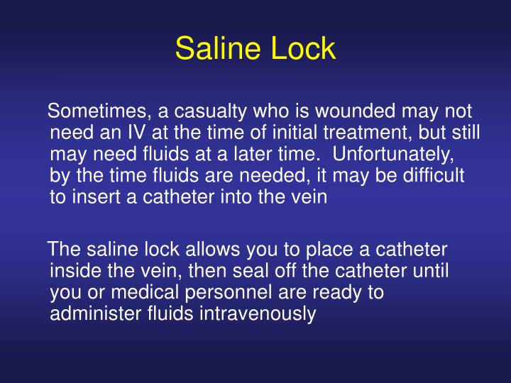 PPT - Initiating a Saline Lock and Intravenous Infusion PowerPoint ...