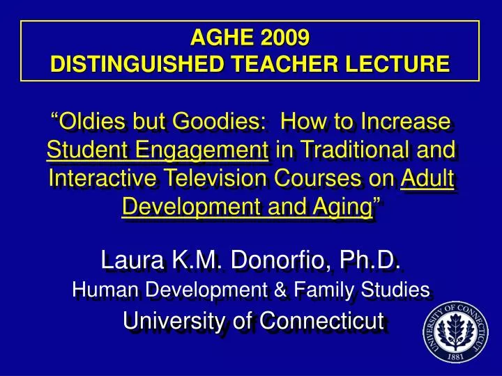 PPT - AGHE 2009 DISTINGUISHED TEACHER LECTURE PowerPoint Presentation ...