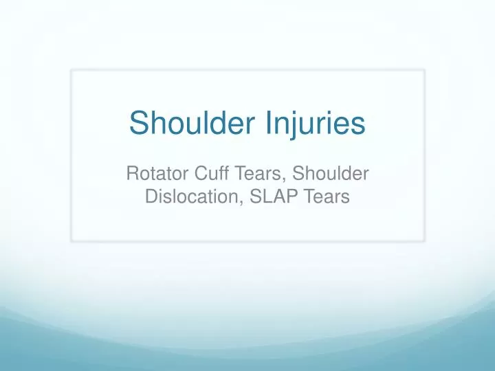 PPT - Shoulder Injuries PowerPoint Presentation, free download - ID:2761421