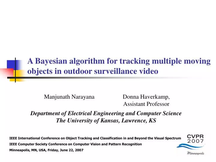 Ppt A Bayesian Algorithm For Tracking Multiple Moving Objects In 1146