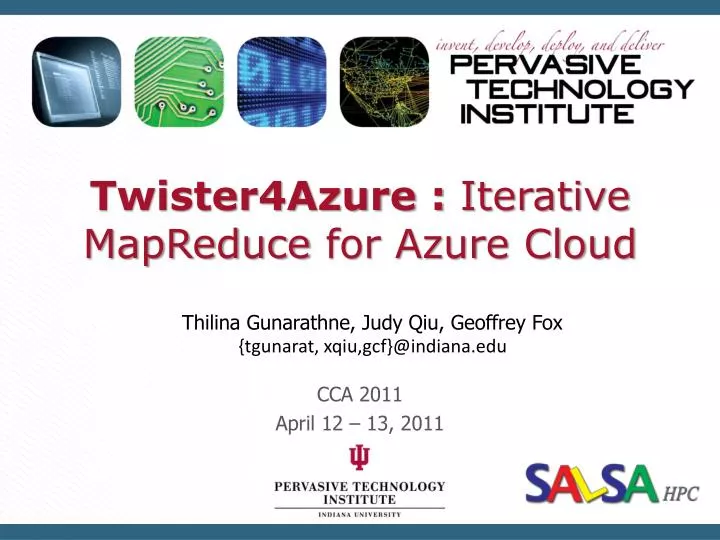 PPT - Twister4Azure : Iterative MapReduce for Azure Cloud PowerPoint ... PPT - Twister4Azure : Iterative MapReduce for Azure Cloud PowerPoint ...