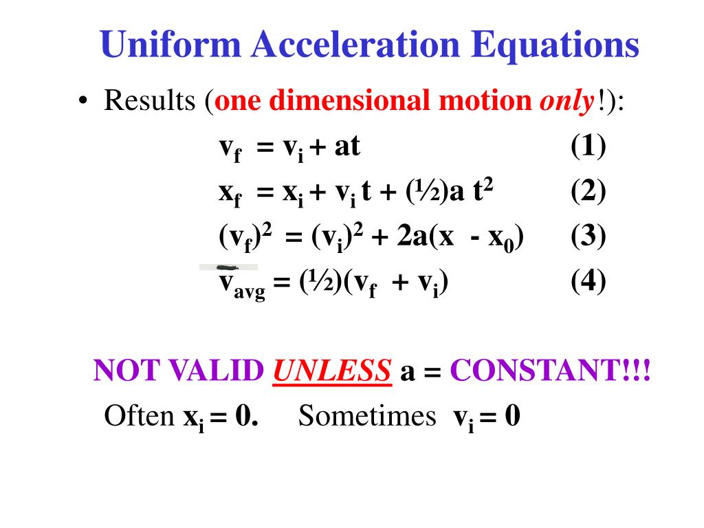 Uniform Acceleration Means