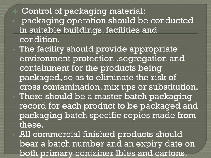 PPT - Packaging And Labeling control PowerPoint Presentation - ID:2762492