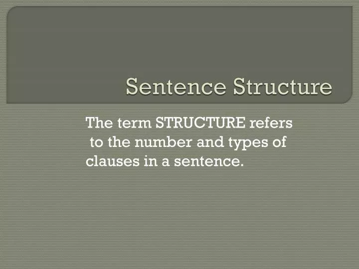 PPT - Sentence Structure PowerPoint Presentation, free download - ID ...