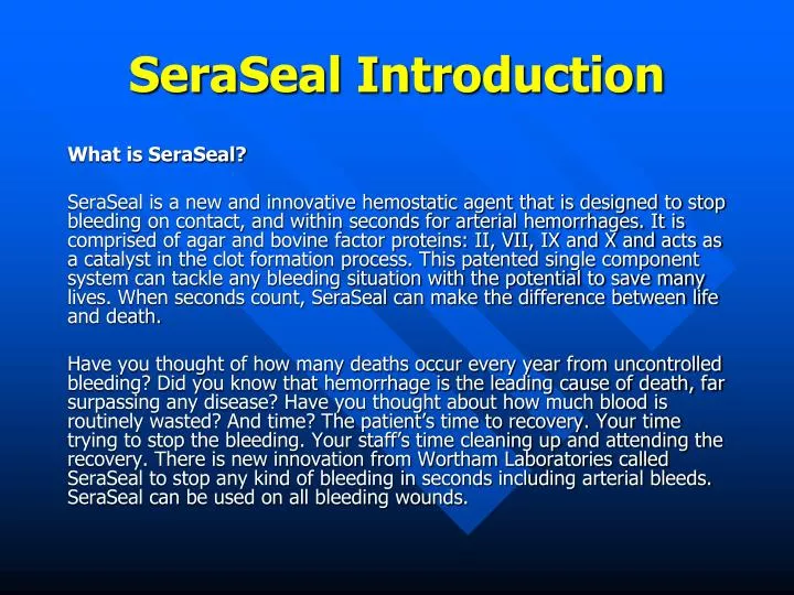 PPT - SeraSeal Introduction PowerPoint Presentation, free download - ID ...