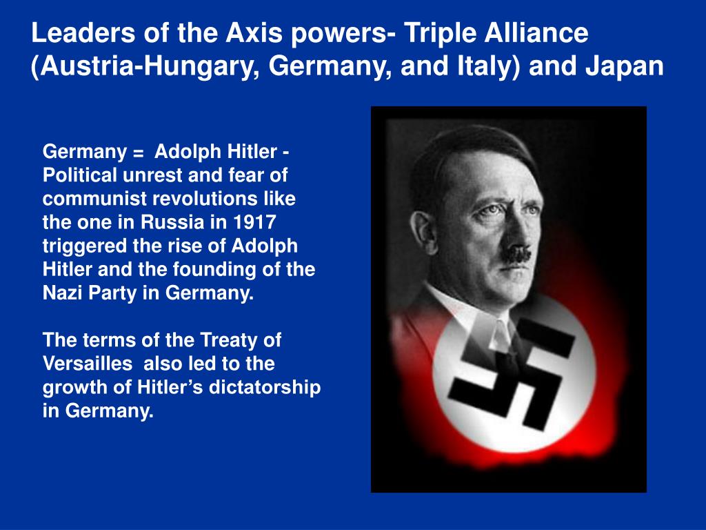PPT - Leaders of the Axis powers- Triple Alliance (Austria-Hungary ...
