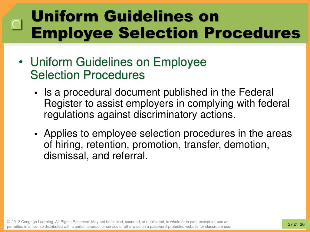 Uniform Guidelines On Employee Selection Procedures (1978) at Jeremy ... Uniform Guidelines On Employee Selection Procedures (1978) at Jeremy ...