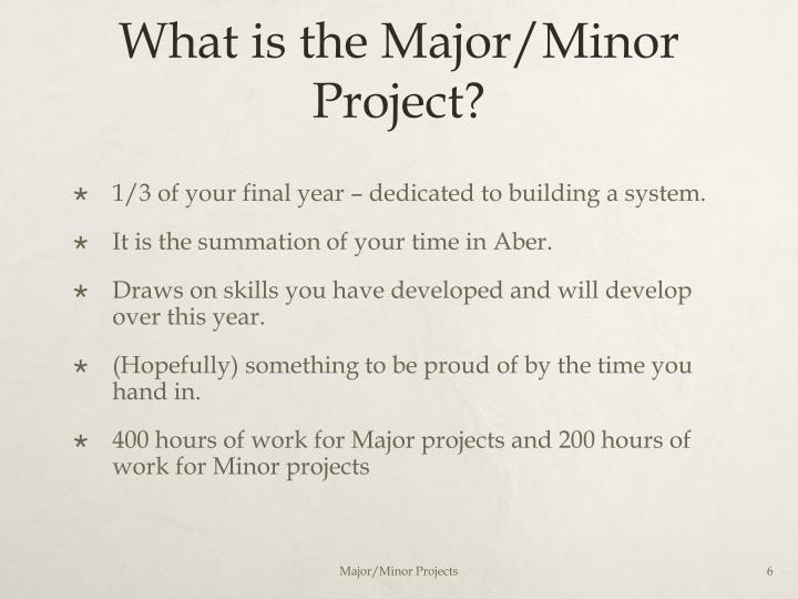 PPT - Major/Minor Project (MMP) PowerPoint Presentation - ID:2764788