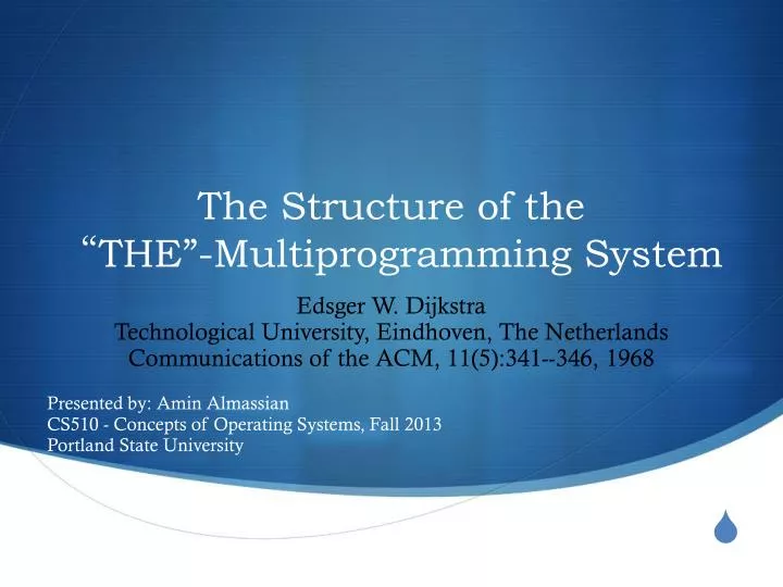 Ppt The Structure Of The “ The” Multiprogramming System Powerpoint 2252