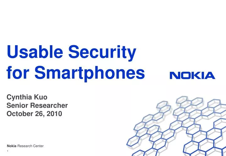 PPT - Usable Security for Smartphones PowerPoint Presentation, free ...
