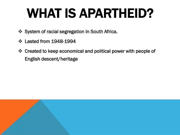 PPT - What is Apartheid? PowerPoint Presentation, free download - ID ...