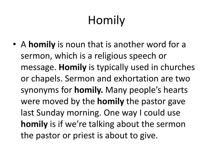 PPT - Homily PowerPoint Presentation, free download - ID:2765872