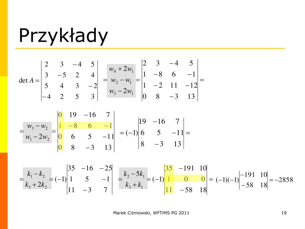 PPT - Macierze, wyznaczniki, odwracanie macierzy i wzory Cramera ...