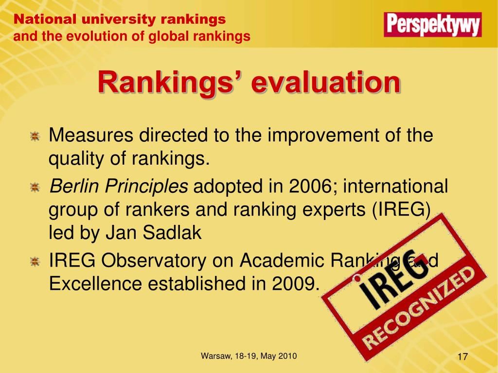 PPT - National university rankings and the evolution of global rankings ...