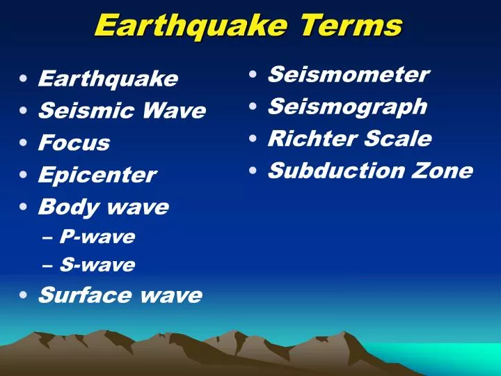 Earthquake Glossary 878