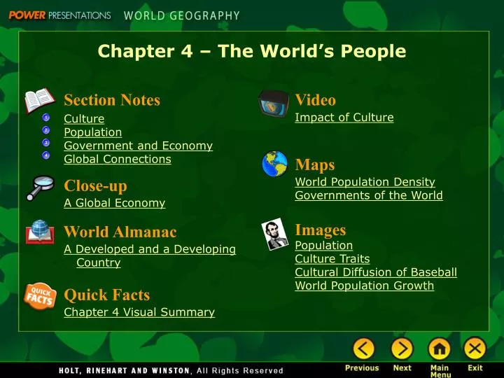 PPT - Chapter 4 – The World’s People PowerPoint Presentation, free ...