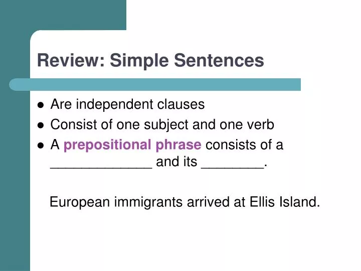PPT - Review: Simple Sentences PowerPoint Presentation, free download ...
