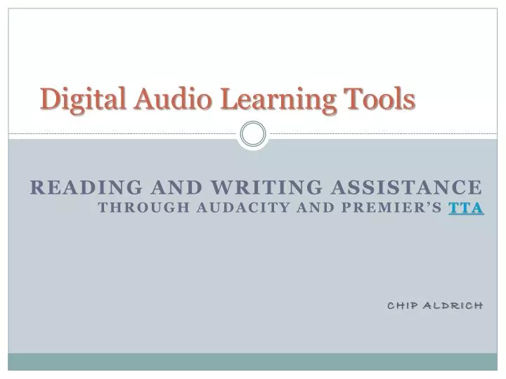 PPT - Digital Audio Learning Tools PowerPoint Presentation, free ...