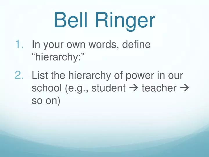 PPT - Bell Ringer PowerPoint Presentation, free download - ID:2768646
